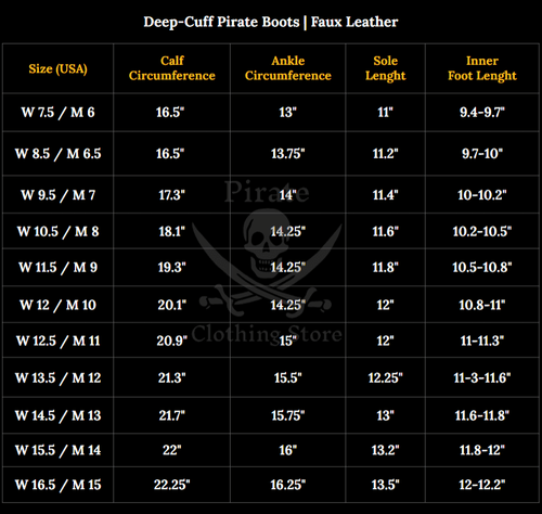 Deep-Cuff Pirate Boots | Faux Leather